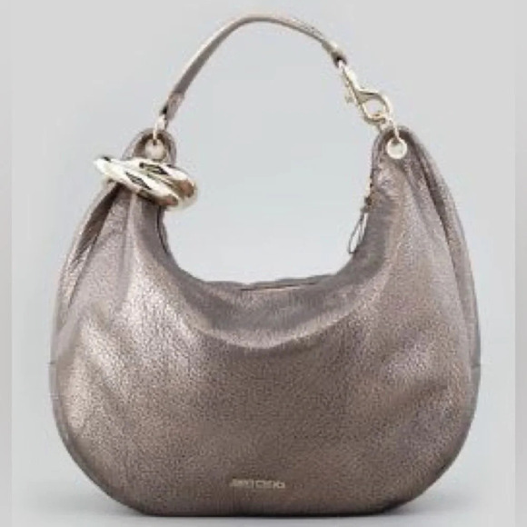 Jimmy Choo | Bags | Jimmy Choo Metallic Leather Sky Bangle Hobo Bag ...